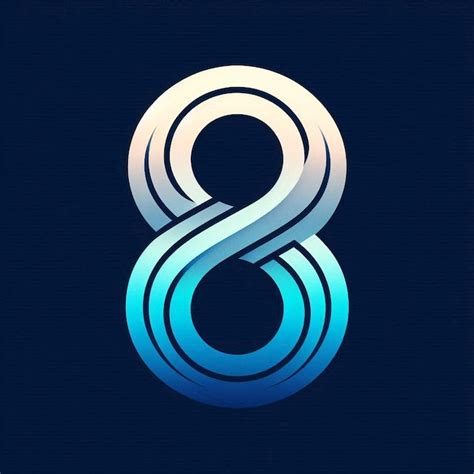 A Blue And White Number 8 Is On A Black Background Premium Ai Generated Image