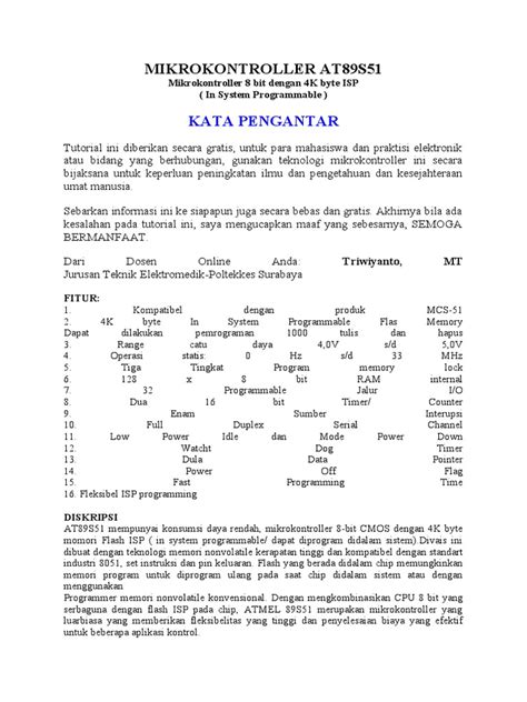 Mikrokontroller At89s51 Pdf