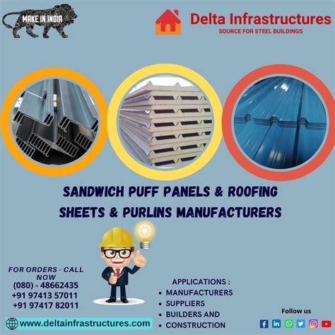 Sandwich Puff Panels Roof Sheetsand Purlins Manufacturers In Bangalore