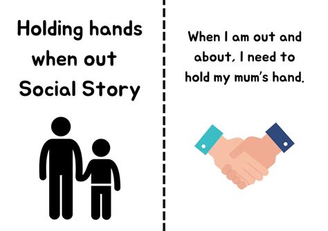 Holding Hands When Out Social Story No Running Off Social Story Etsy