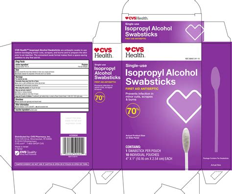 Cvs Health Isopropyl Alcohol First Aid Antisetic Swab 42 Off