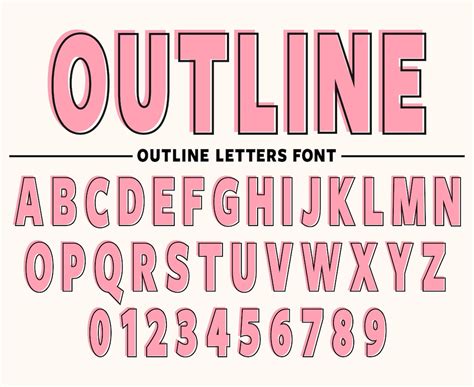 Outline Font Outline Letters Hollow Font Bold Outline Font Block