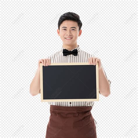 칠판을 들고 웨이터의 이미지 Png 일러스트 무료 다운로드 Lovepik