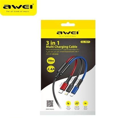 Awei Cl In Multi Charging Cable Gadget N Music