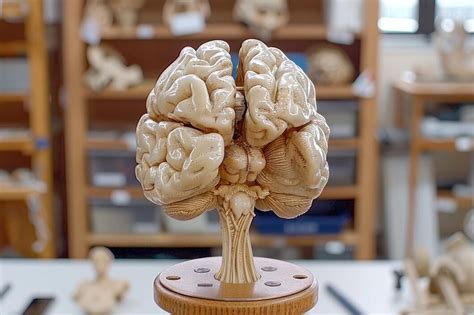 A Brain Model On Display In A Science Lab Representing Advanced