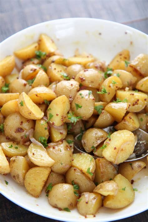 Warm Honey Mustard Potato Salad Cooked By Julie