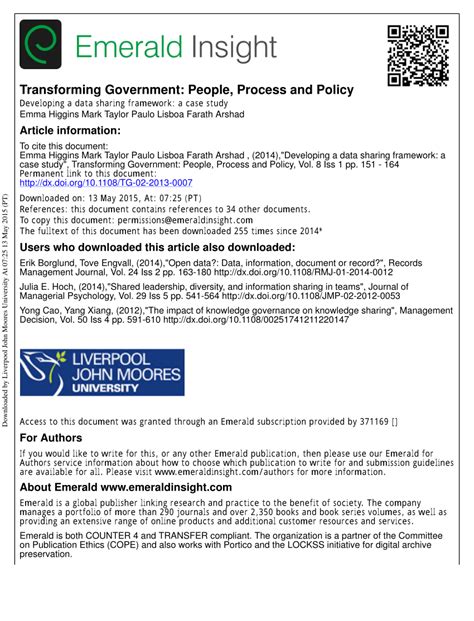 Pdf Developing A Data Sharing Framework A Case Study
