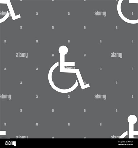 Disabled Sign Icon Human On Wheelchair Symbol Handicapped Invalid Sign Seamless Pattern On A