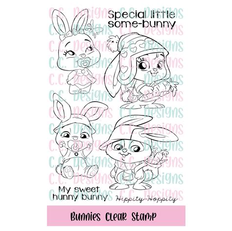 Bunnies Clear Stamp Set Cc Designs Rubber Stamps