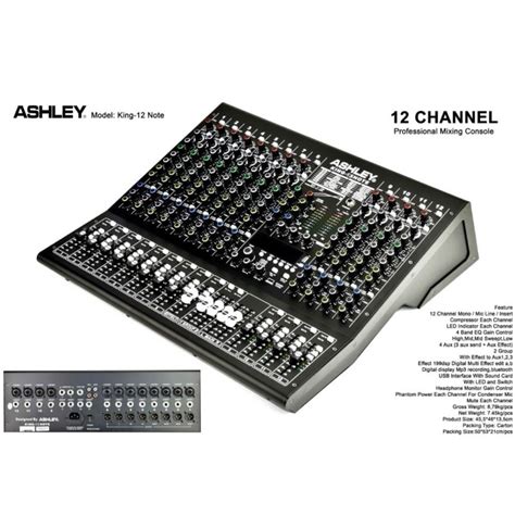 Jual Mixer Audio Ashley King12 Note Usb Bluetooth Original Mixing King