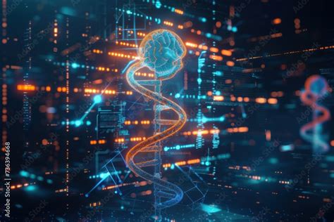 Artificial Intelligence AI In Healthcare DNA Double Helix Intertwined With Digital AI Elements