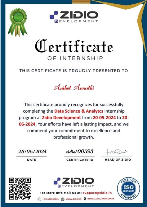 aniket awasthi on linkedin dataanalyst internship zidiodevelopment