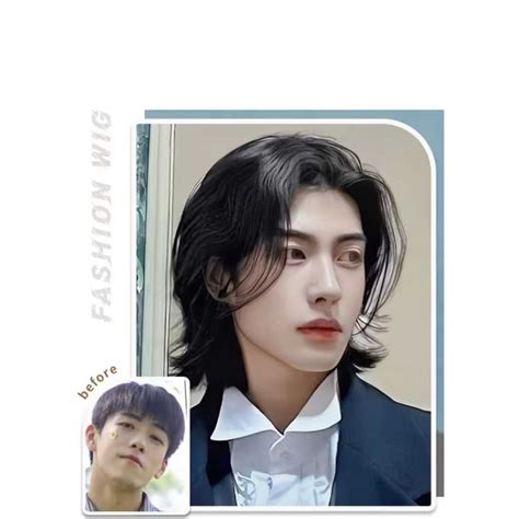 Jual Wig Pria Gondrong Lurus Warna Hitam Alami Model Pria F4 Shopee Indonesia