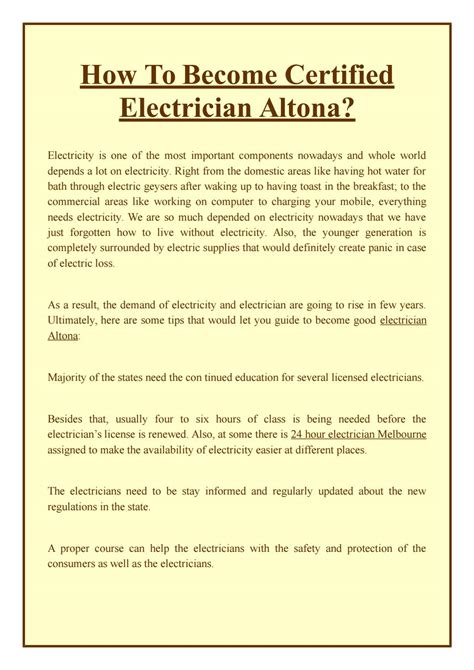How To Become Certified Electrician Altona By Electrician Melbourne