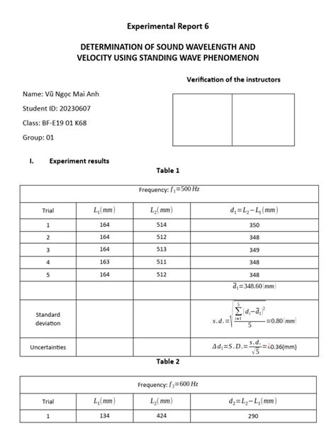Experiment Report 6 Done Download Free Pdf Frequency Wavelength