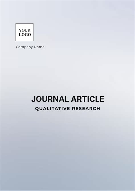 Free Journal Article Qualitative Research Template To Edit Online