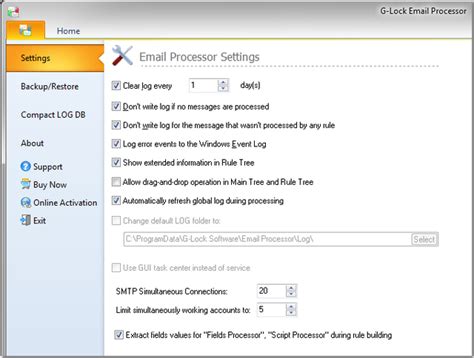 Product Screenshots G Lock Email Processor