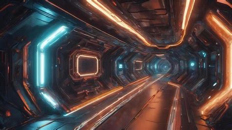 Premium Photo Abstract Beautiful Futuristic Sci Fi Space Ship Tunnel Background D Model And