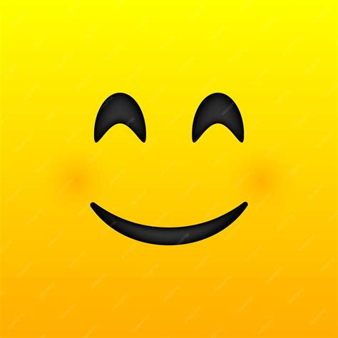 스마일 아이콘 템플릿 디자인 노란색 배경에 웃는 최소한의 이모티콘 벡터 로고 감정 벡터 그림의 근접 표현 프리미엄 벡터