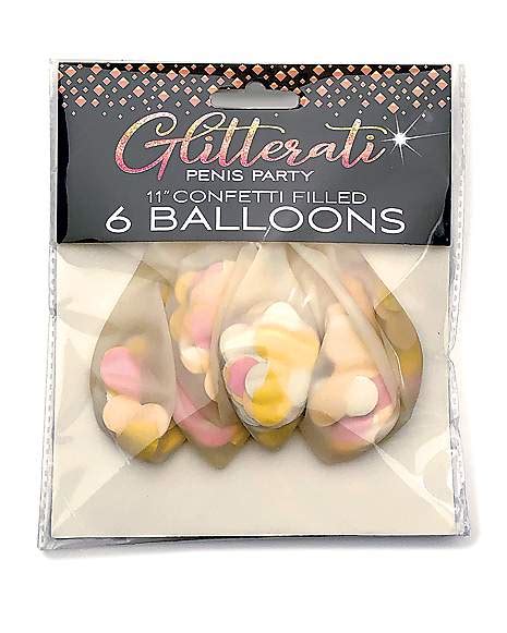 Penis Party Confetti Filled Balloons 6 Pack Spencers