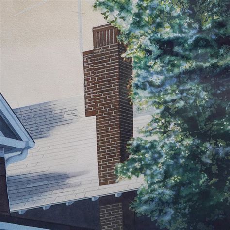 Sold Price Leigh Behnke American B 1946 Rooftops Mixed Media