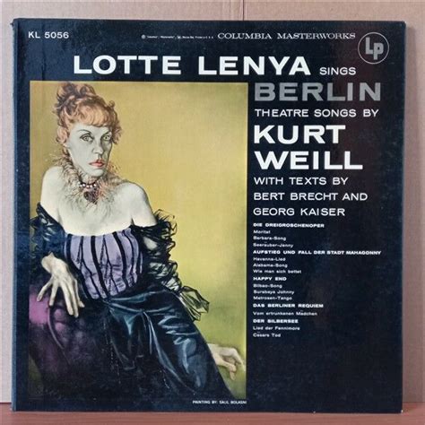 Lotte Lenya Lotte Lenya Sings Berlin Theatre Songs By Kurt Weill