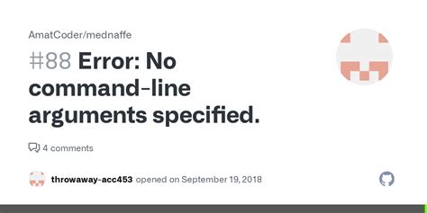 Error No Command Line Arguments Specified Issue 88 AmatCoder