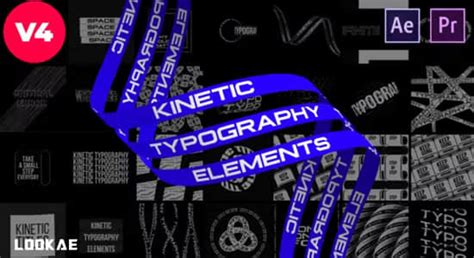 AE PR模板 创意动态文字标题排版设计动画 Kinetic Typography Elements V4 LookAE