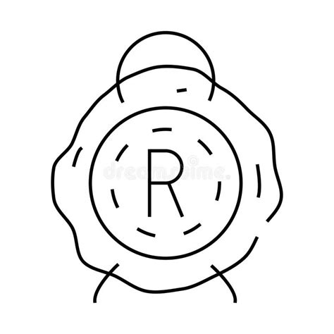 Wax Seal Stamp Line Icon Vector Illustration Stock Illustration