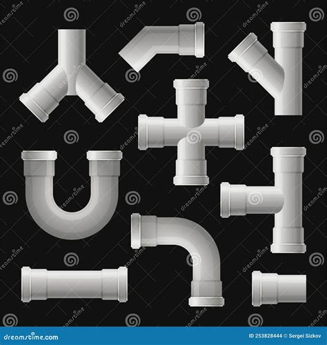 排水管组 水管 矢量 向量例证 插画 包括有 龙头 流失 耳轮缘 工厂 用管道输送 疏导 253828444