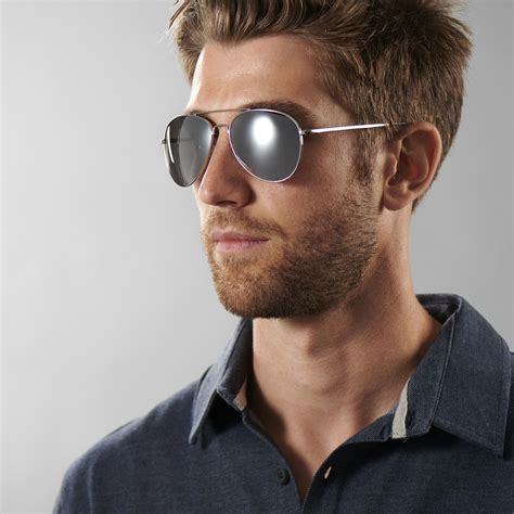 Silver Tone And Smoke Grey Aviator Sunglasses In Stock Paul Riley