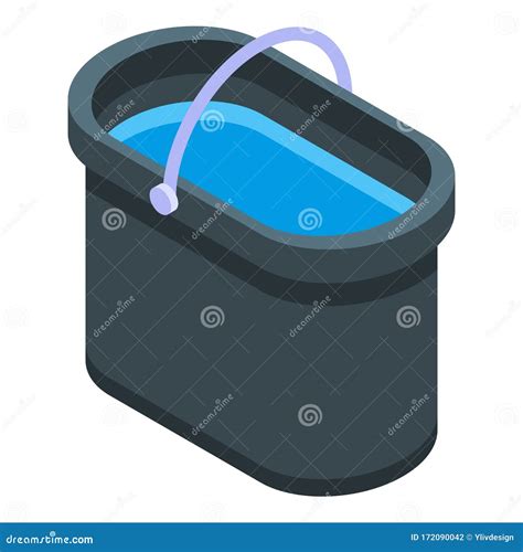 拖把水桶图标，等轴样式 向量例证 插画 包括有 例证 塑料 清洁 设备 尘土 时段 把柄 172090042