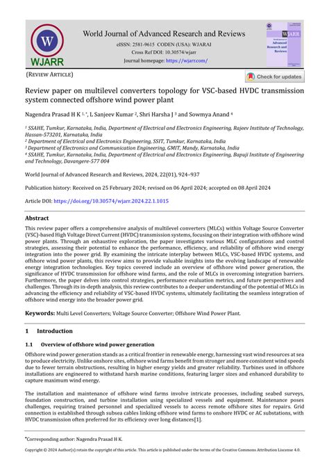 Pdf Review Paper On Multilevel Converters Topology For Vsc Based Hvdc Transmission System