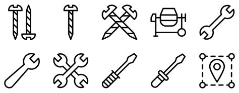 Construction Project Line Style Icon Set Collection 35371142 Vector Art