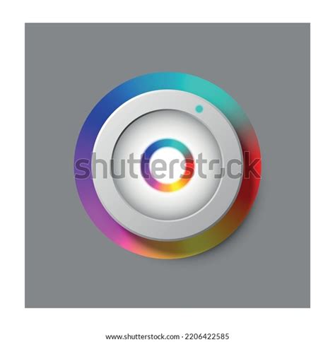 Adjustment Round Dial Button Multicolored Scale Stock Vector Royalty