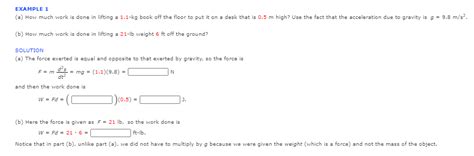 Solved EXAMPLE A How Much Work Is Done In Lifting A Chegg Com