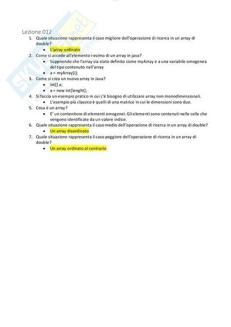 Paniere Con Risposte Aperte Algoritmi E Strutture Dati 2023 2024