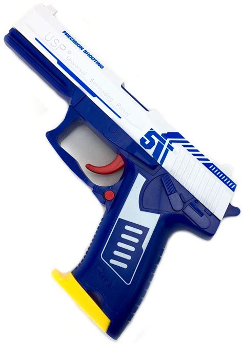Пистолет USP с глушителем с гильзами Blue — Детский оружейный магазин
