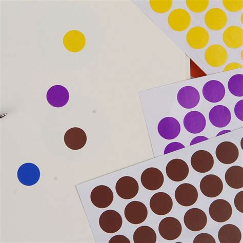 12 Sheets Pack 10mm Circle Round Color Coded Adhes Grandado