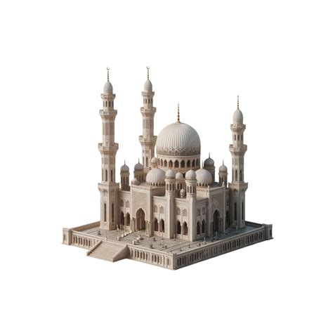 Mosque 3d Model Islamic Architecture Vector Premium Ai Generated Vector