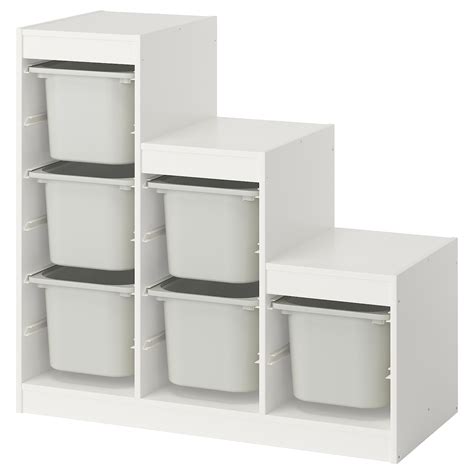 Trofast Regał Z Pojemnikami Białyszary 99x44x94 Cm Ikea
