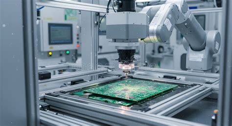 Ai Quality Control In Electronics Factory Stock Illustration Illustration Of Robotic