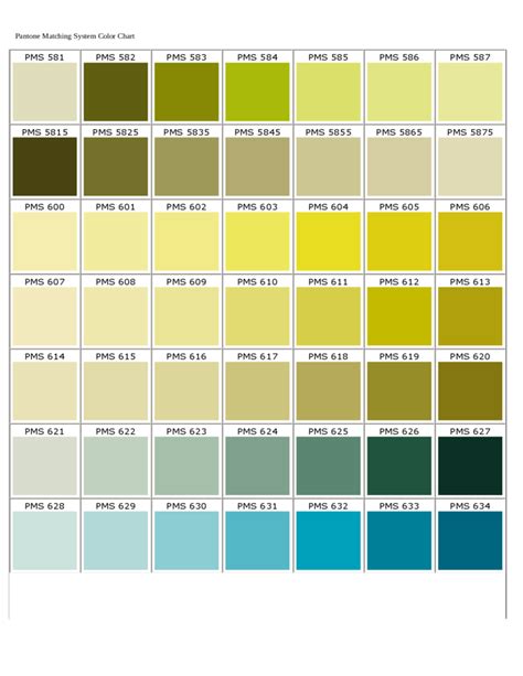 Pantone Matching System Color Chart Free Download