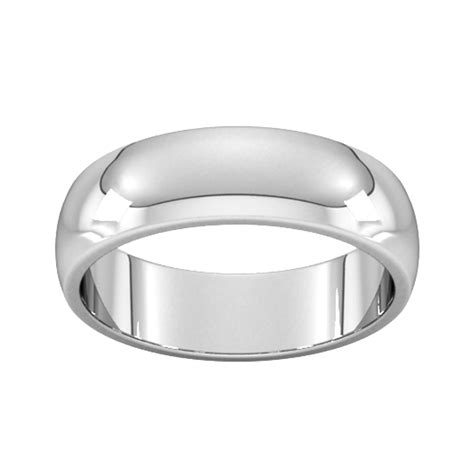 Goldsmiths 6mm D Shape Heavy Wedding Ring In 18 Carat White Gold Gsdm