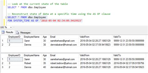 time travel in sql server 2016 with temporal tables samirbehara