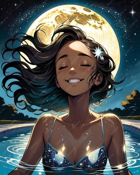 Premium Photo A Woman Floating In The Water With Her Hair Blowing In
