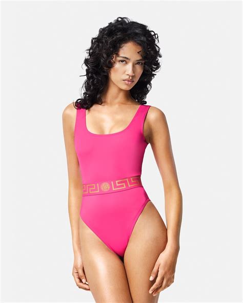 Greca Border One Piece Swimsuit Pink Versace Us