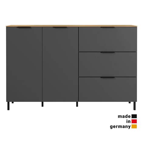 Lomadox Sideboard Rios 01 Sideboard In Graphit Mit Navarra Eiche Nb