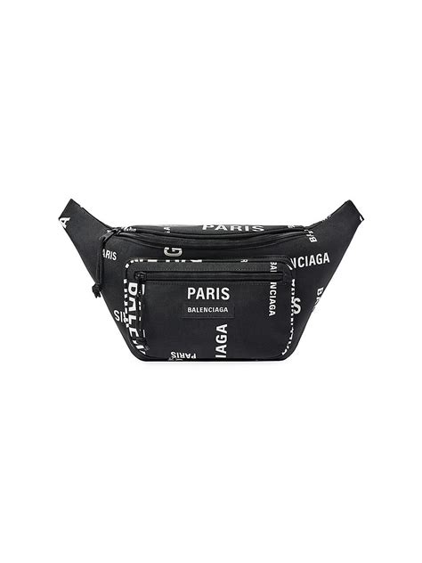 Balenciaga Explorer Beltpack Bal Paris Allover Black Editorialist