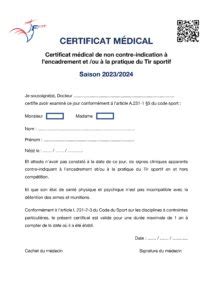 ATTESTATION MÉDICALE 2023 2024 STLCF